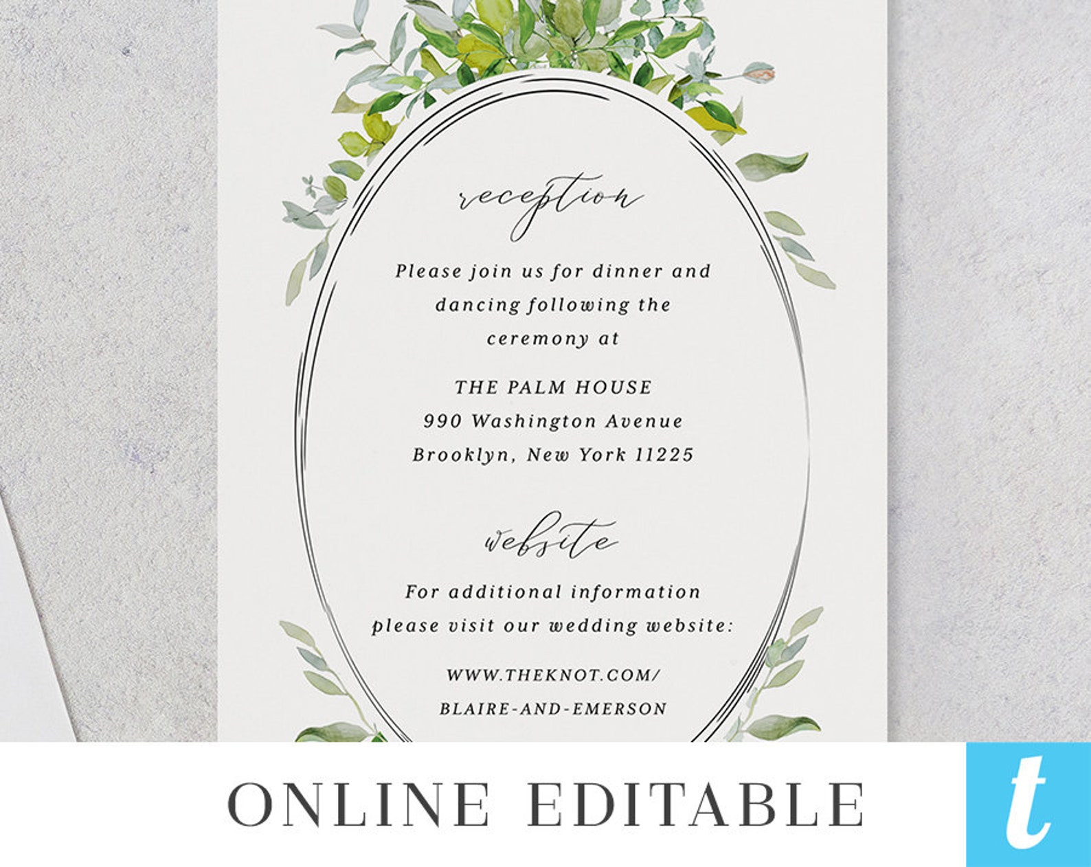 Wedding Details Card Template Printable Information Card DIY | Etsy