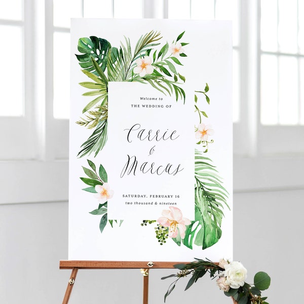 Tropical Wedding Welcome Sign - Etsy