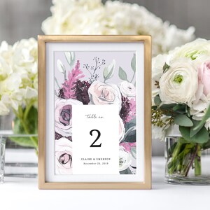 Floral Table Numbers Template Printable Wedding Table Cards Instant ...