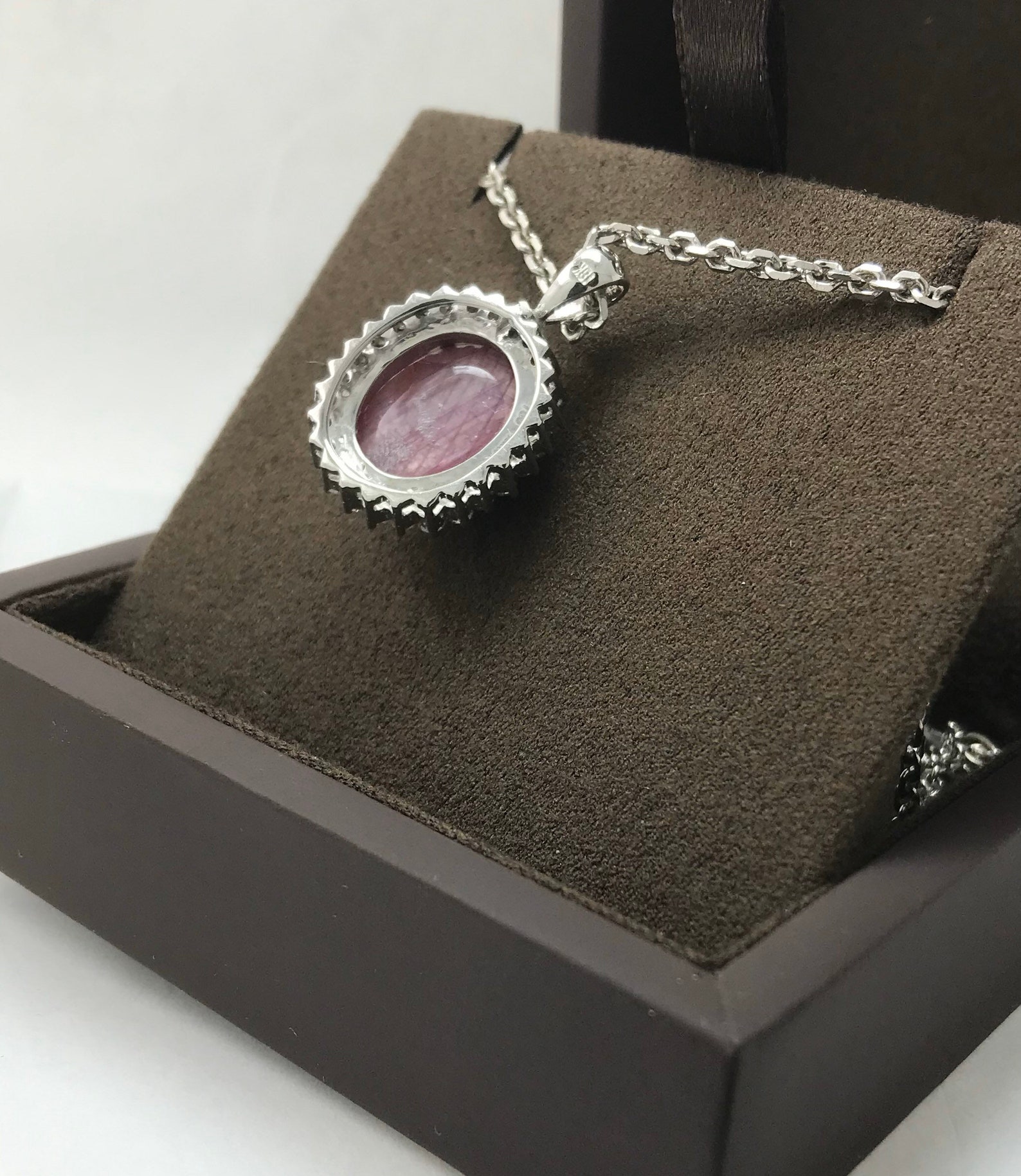 10 Carats Natural Ruby Capuchon Cut in 18 Carats White Gold - Etsy