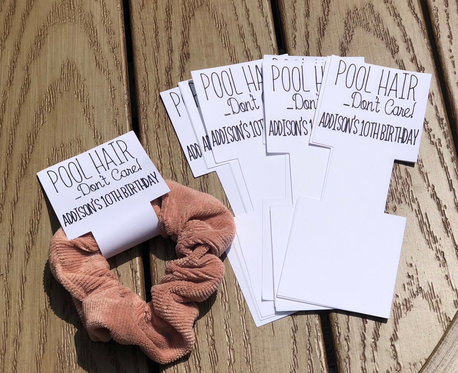 Scrunchie Tag Party Favor Custom Printed With Name and Age - Etsy