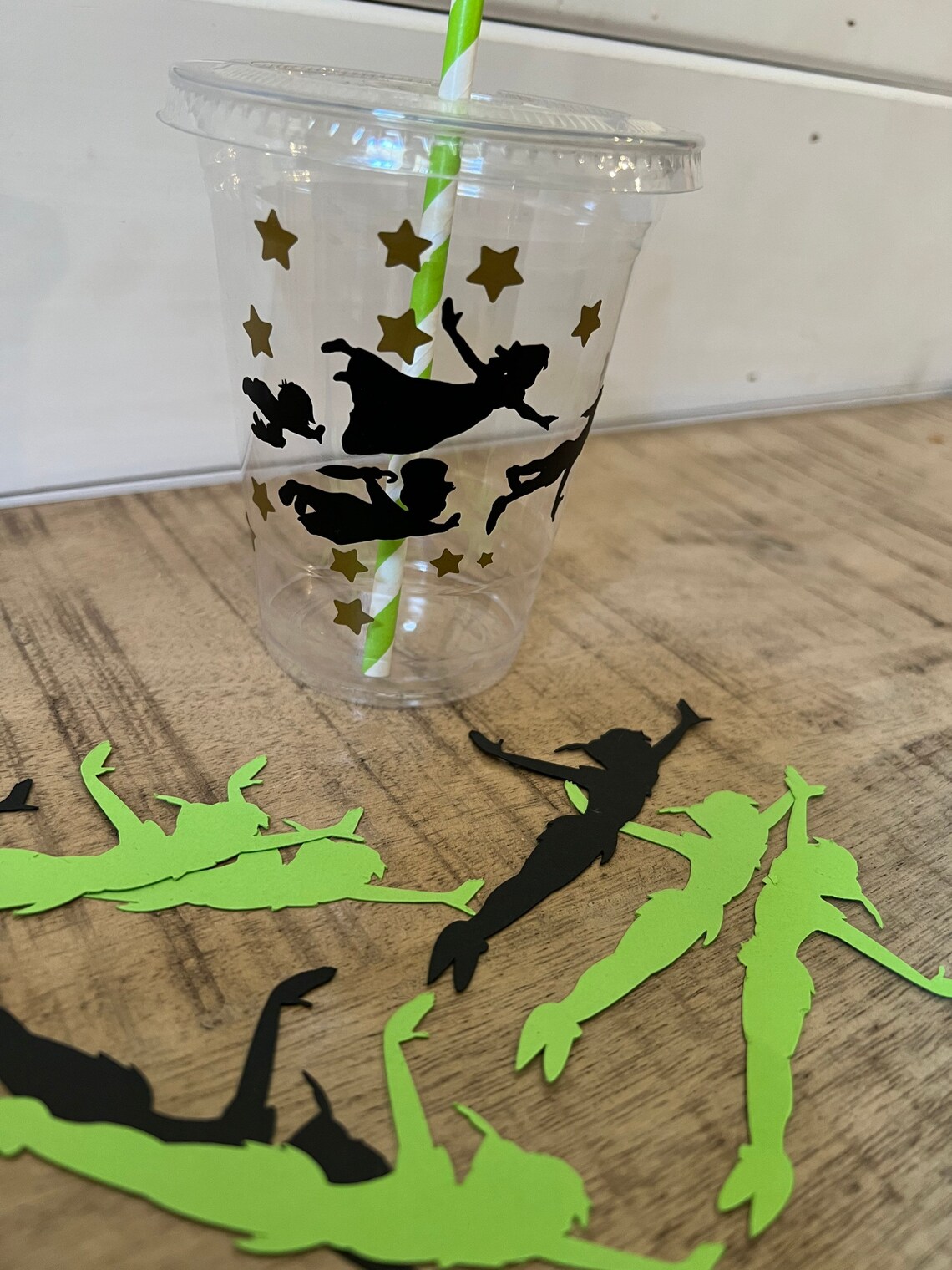 Neverland Party Cups Peter Pan Silhouettes Decorated Cups | Etsy