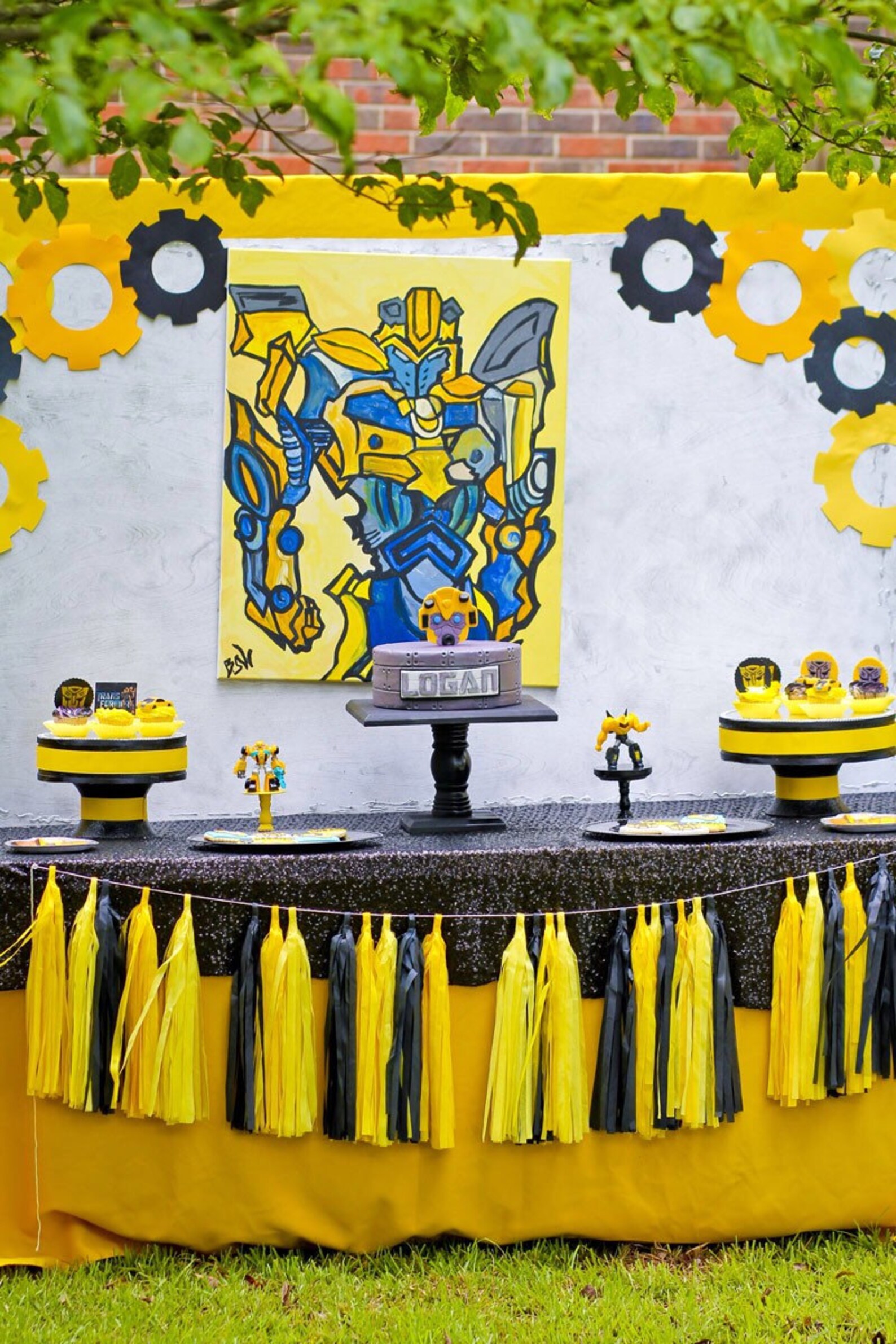 Transformer Birthday Banner, Bumblee Bee, Optimus Prime, Party Supplies ...