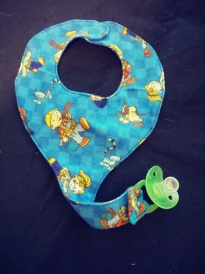 Binky Bib Pacifier Holder - Bob the Builder Pattern - Etsy