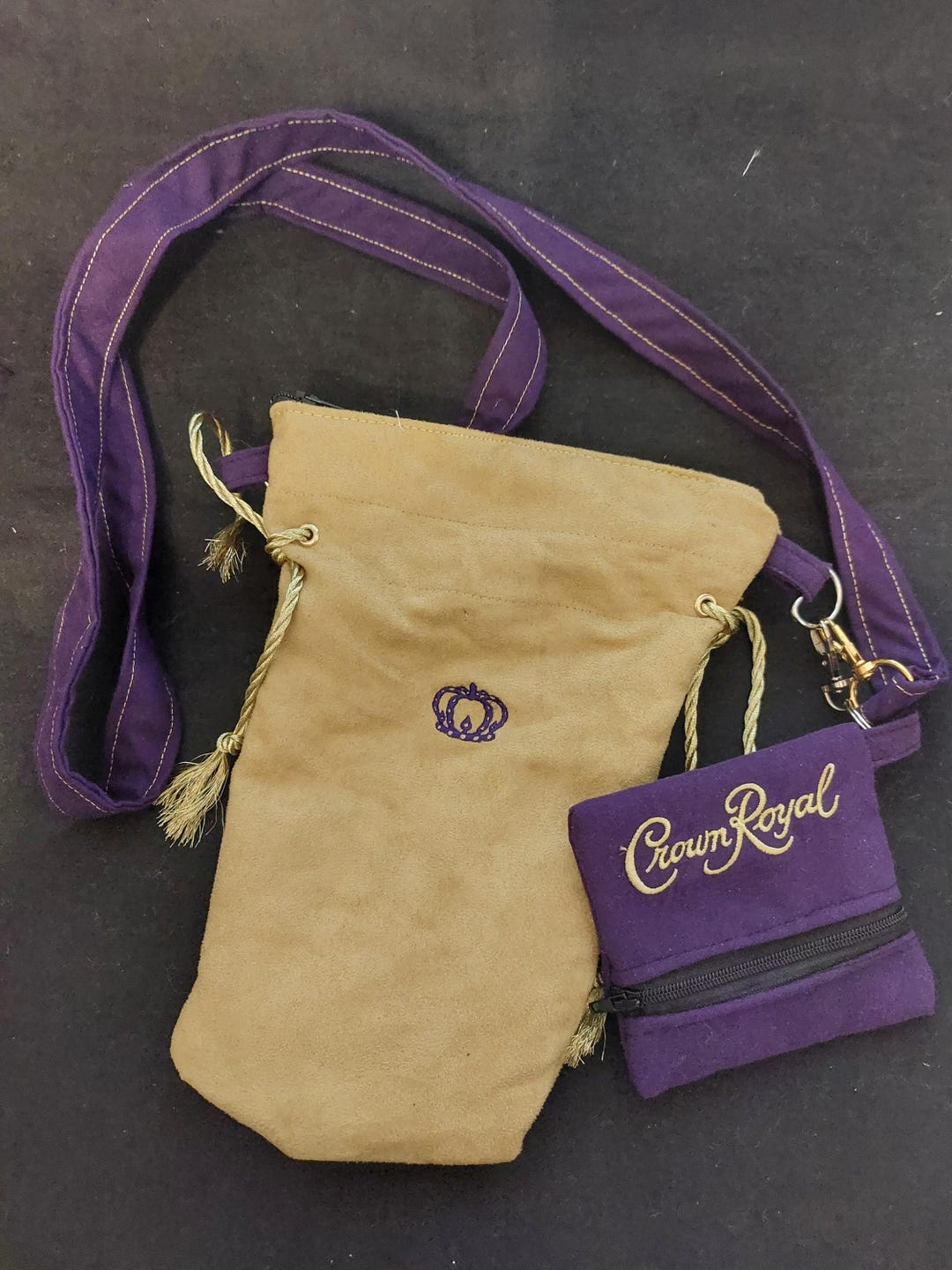 Crown Royal Suede Crossbody Bag With Coin Purse - Etsy