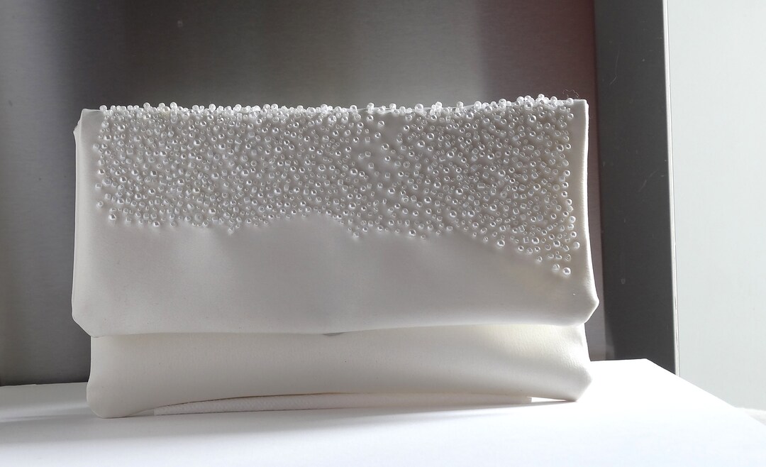 Bridal Ivory Clutch,elegant Ivory Pearls Bride Bag, Bridal Ivory Pearls ...