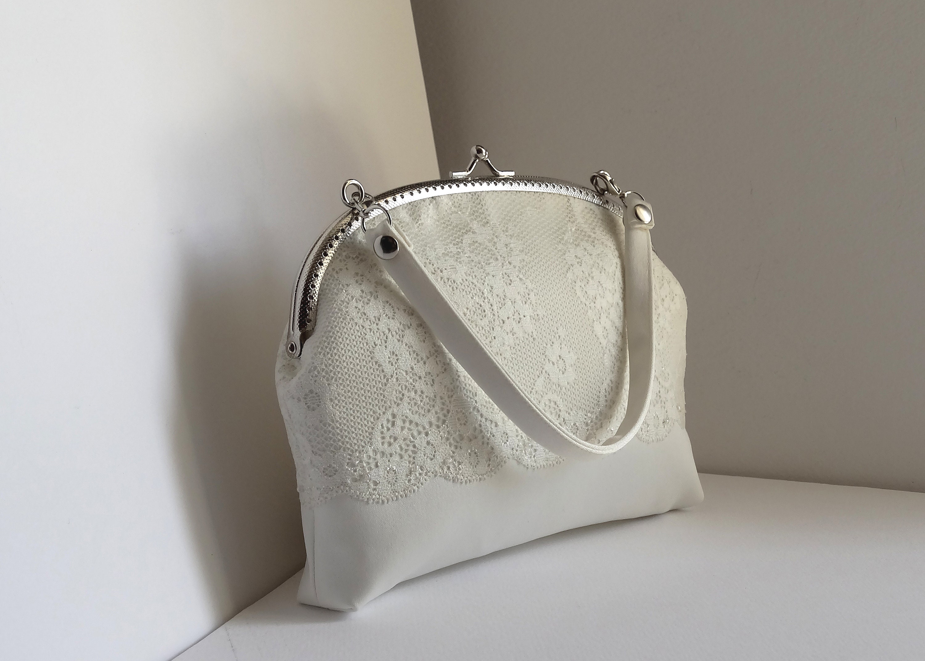 Bridal Ivory Clutch Bag,lace Ivory Clutch Bag ,wedding Ivory Satin ...