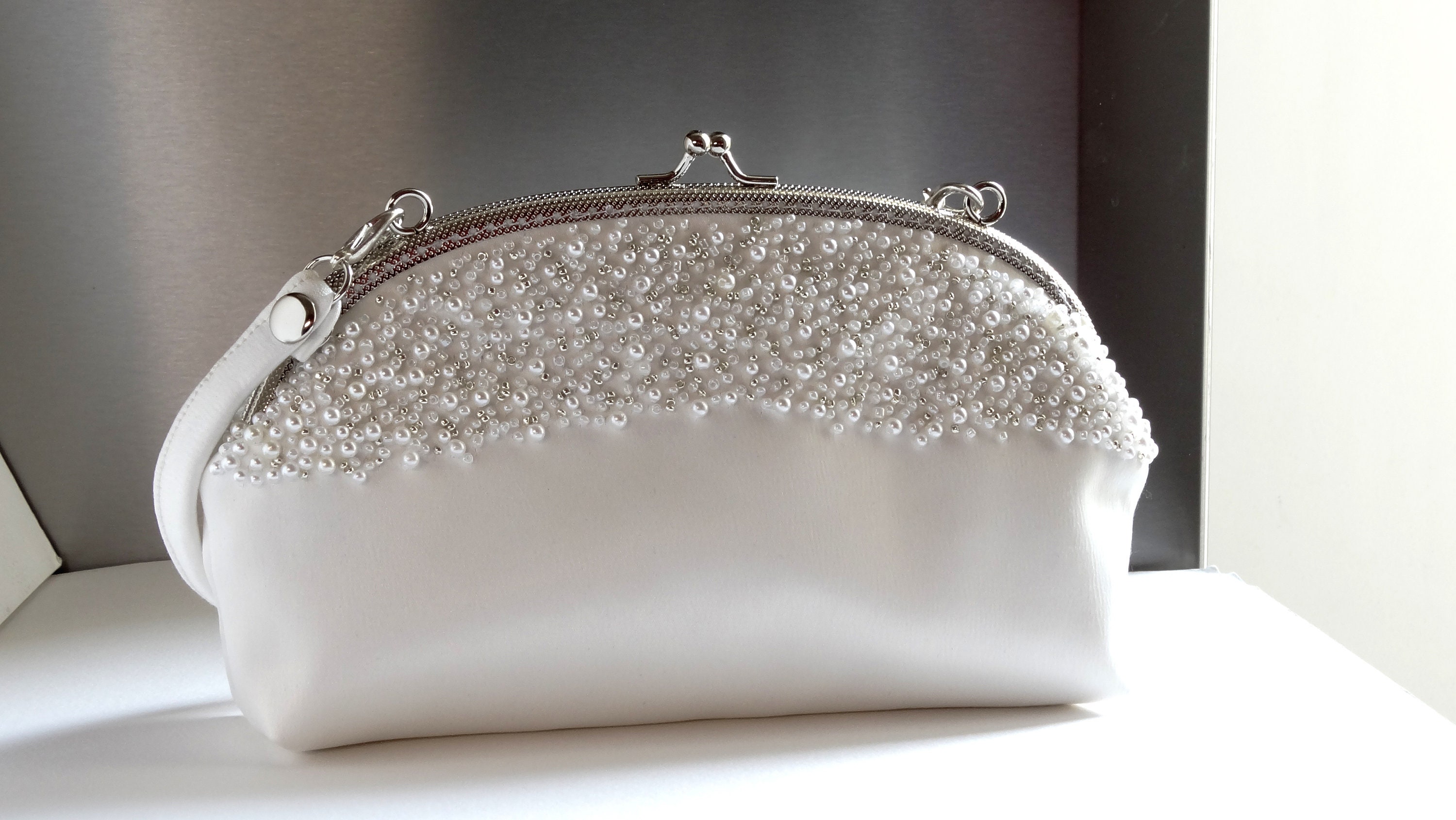 Bridal Clutch Ivory Bag,pearls Bride Clutch Purse ,bride Ivory Bag ...