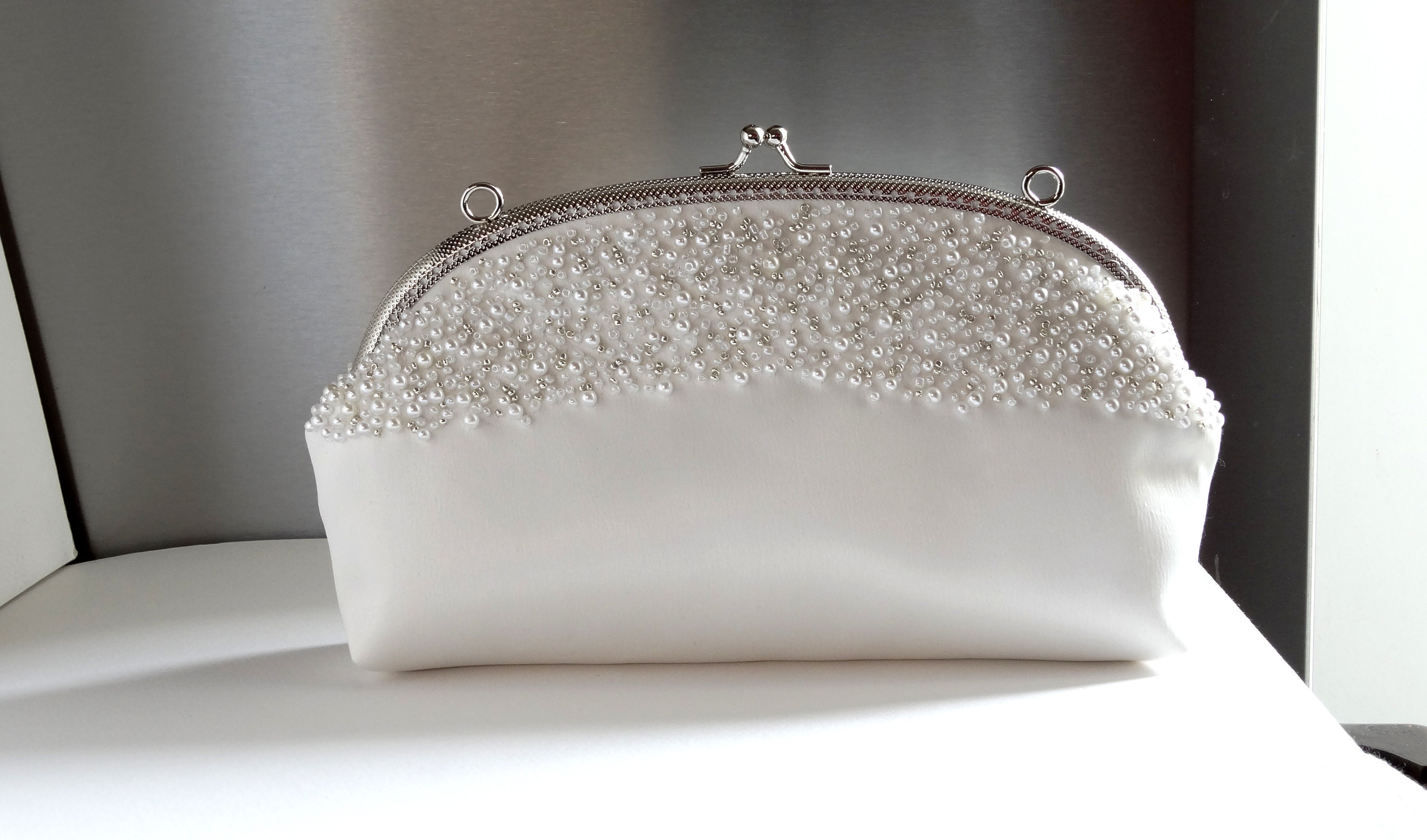 Bridal Clutch Ivory Bag,pearls Bride Clutch Purse ,bride Ivory Bag ...