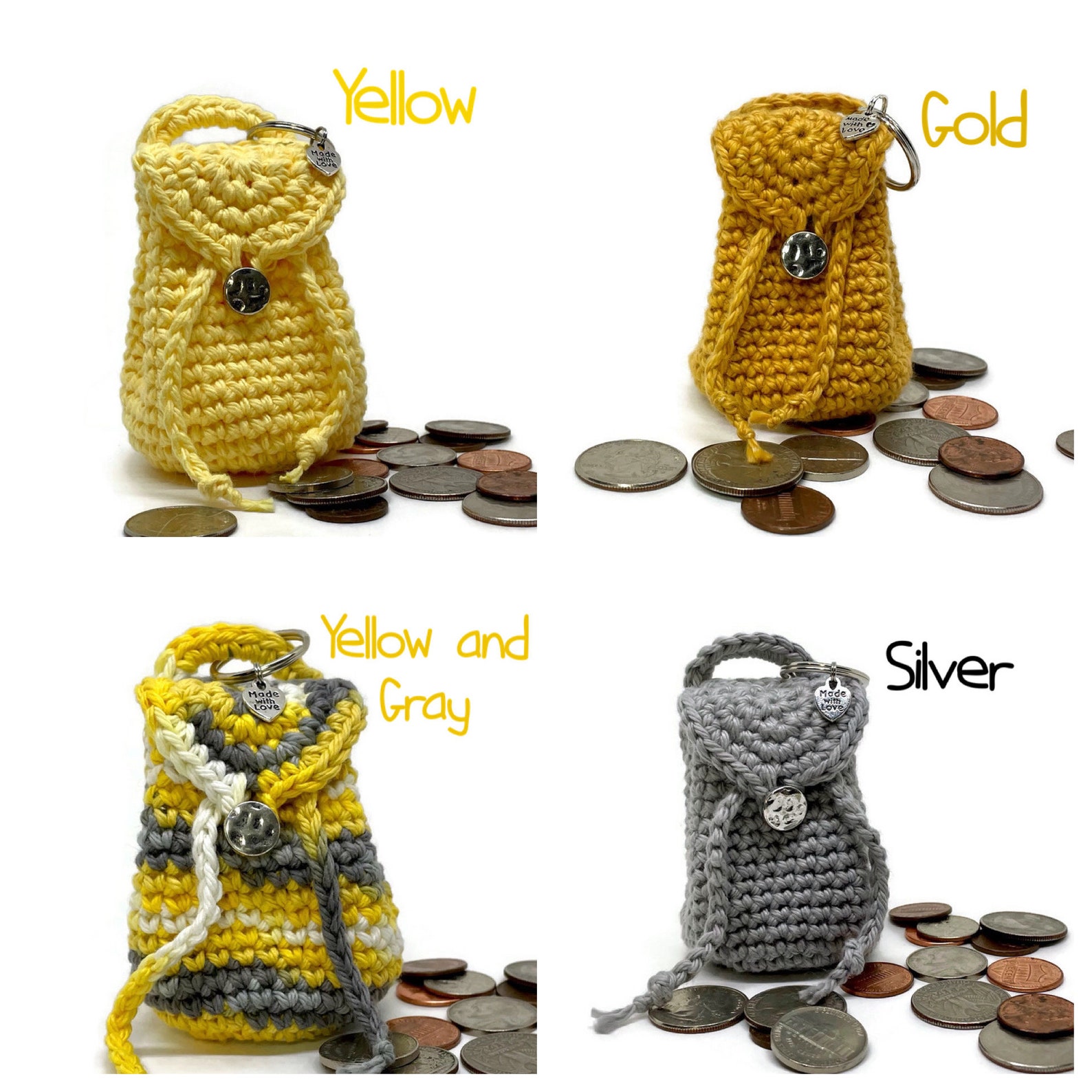 Mini Crochet Backpack Keychain Made With 100% Cotton Yarn NEW | Etsy