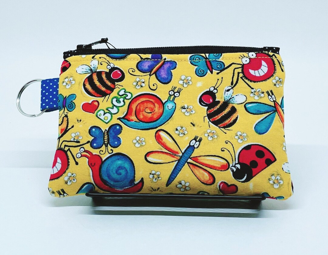 Bugs or Insects, Small Travel Wallet Coin Purse Card Pouch With Ykk ...