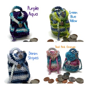 Mini Crochet Backpack Keychain Made With 100% Cotton Yarn, NEW COLORS ...