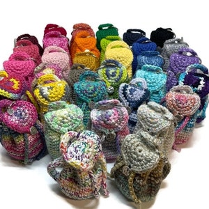 Mini Crochet Backpack Keychain Made With 100% Cotton Yarn, NEW COLORS ...