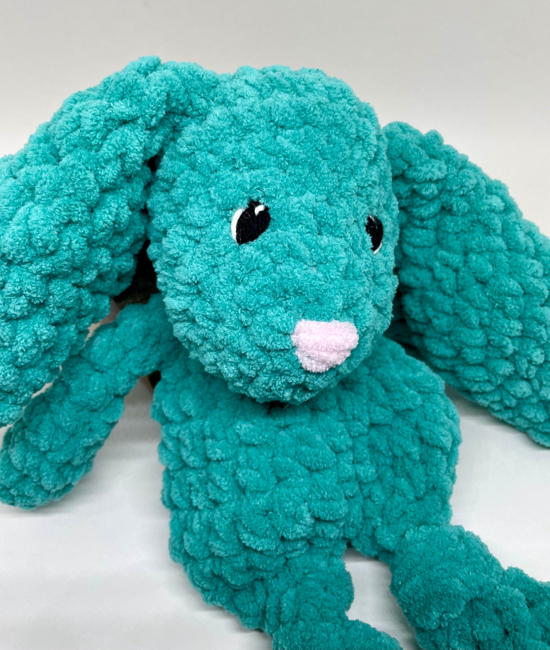 Bunny Rabbit Turquoise Stuffed Animal Toy Hand Crocheted Rabbit Plushie ...