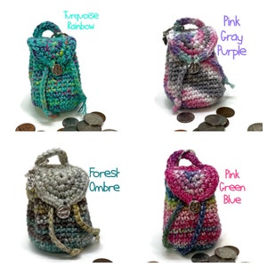 Mini Crochet Backpack Keychain Made With 100% Cotton Yarn, NEW COLORS ...