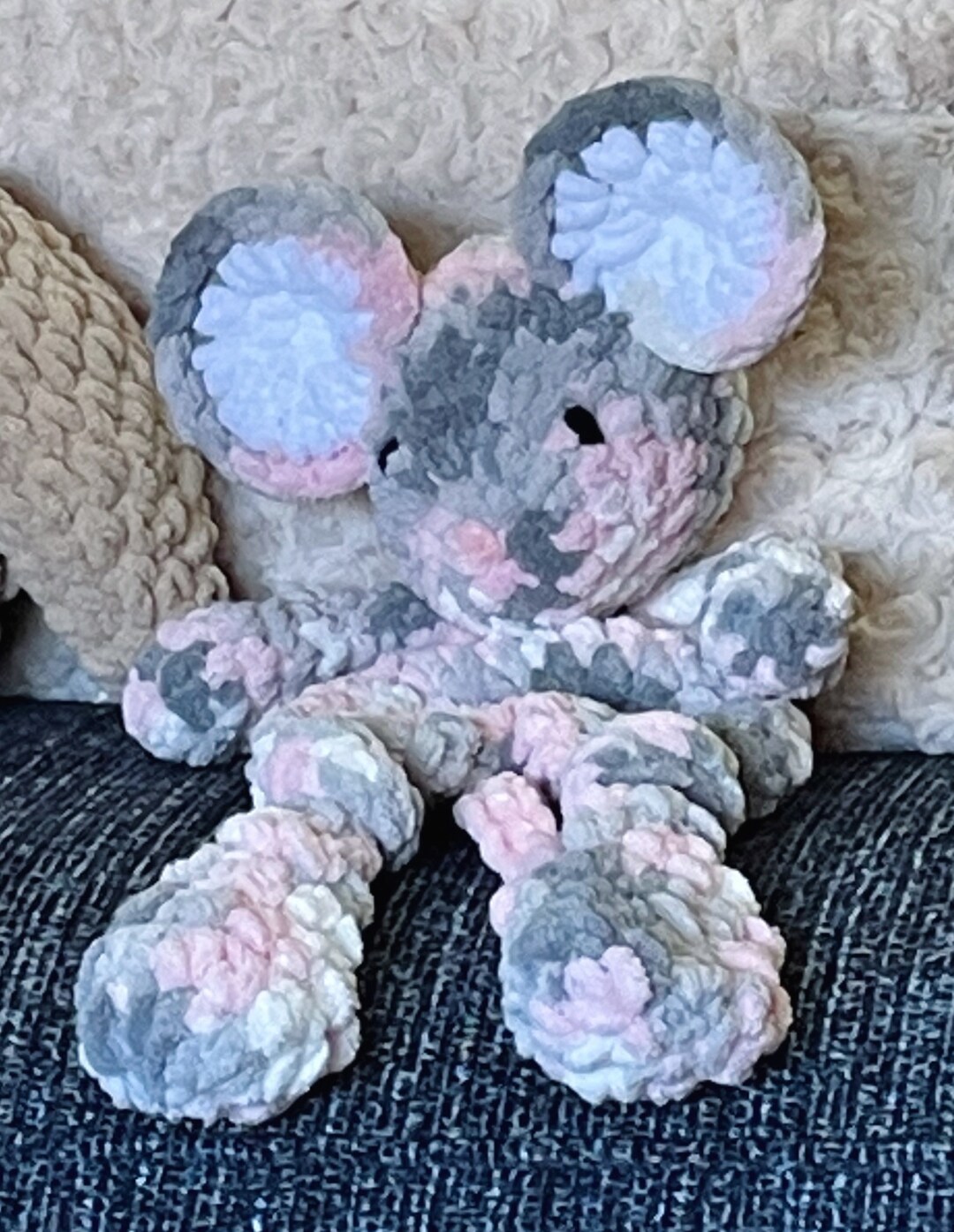 Mouse Toy, Handmade Crochet Stuffed Mouse Plushie, Stuffy, Lovey - Etsy
