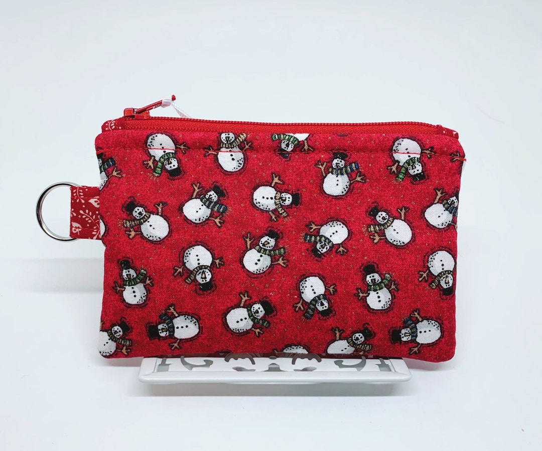 Snowmen, Small Travel Wallet Coin Purse Card Pouch With Ykk Zipper and ...