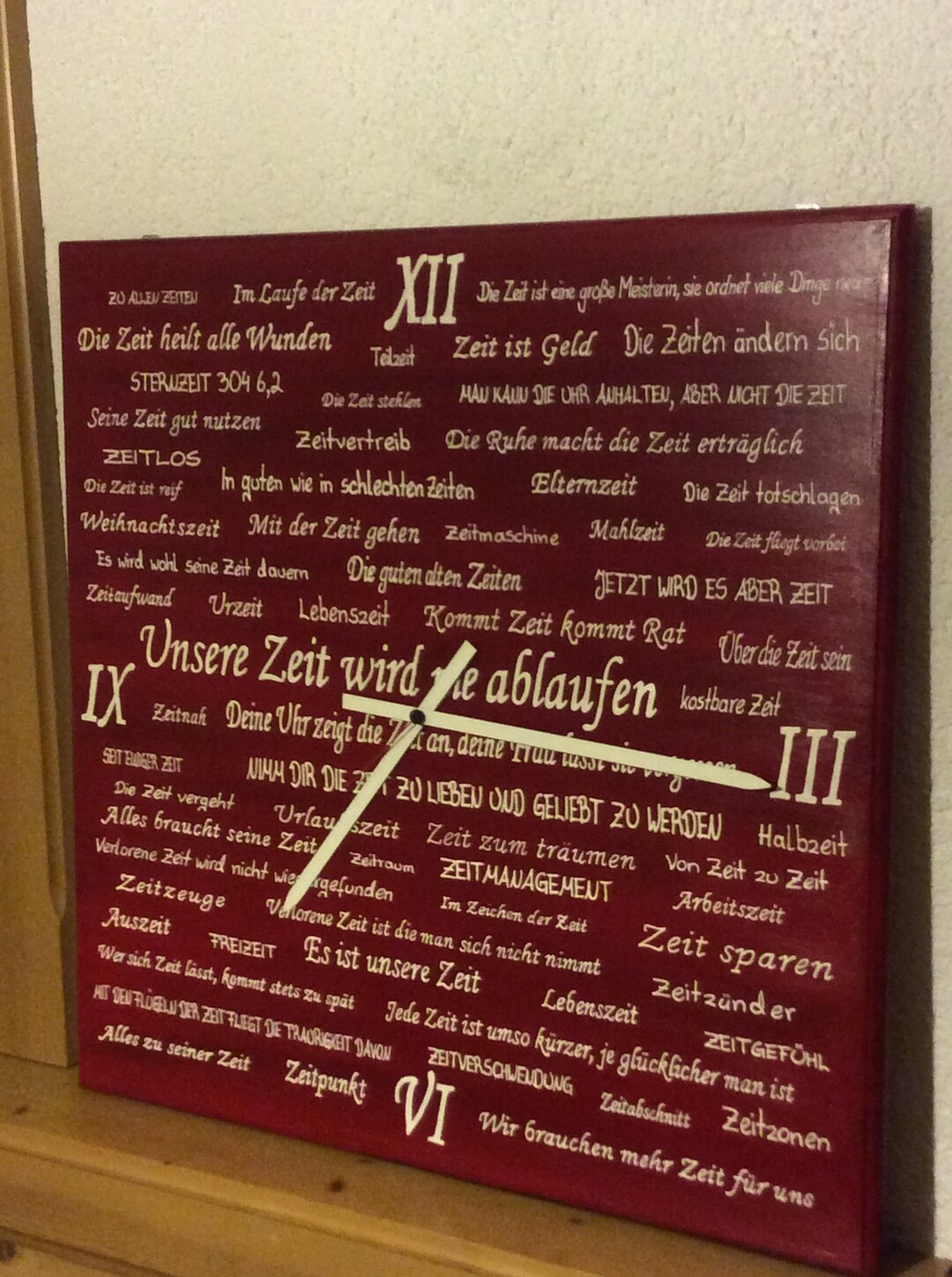 Large Wall Clock With Time Sayings - Etsy