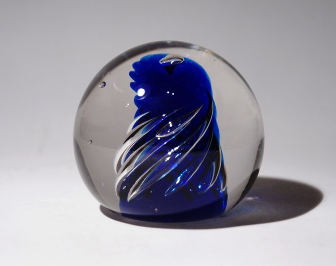 Blenko Paperweight Air Twist Cobalt Navy Blue Spiral - Etsy