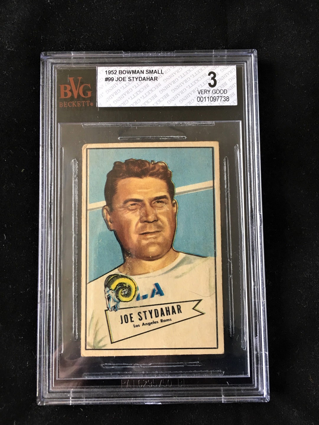 1952 Bowman Small Joe Stydahar 99 Rookie Card HOF Coach LA Rams BVG ...