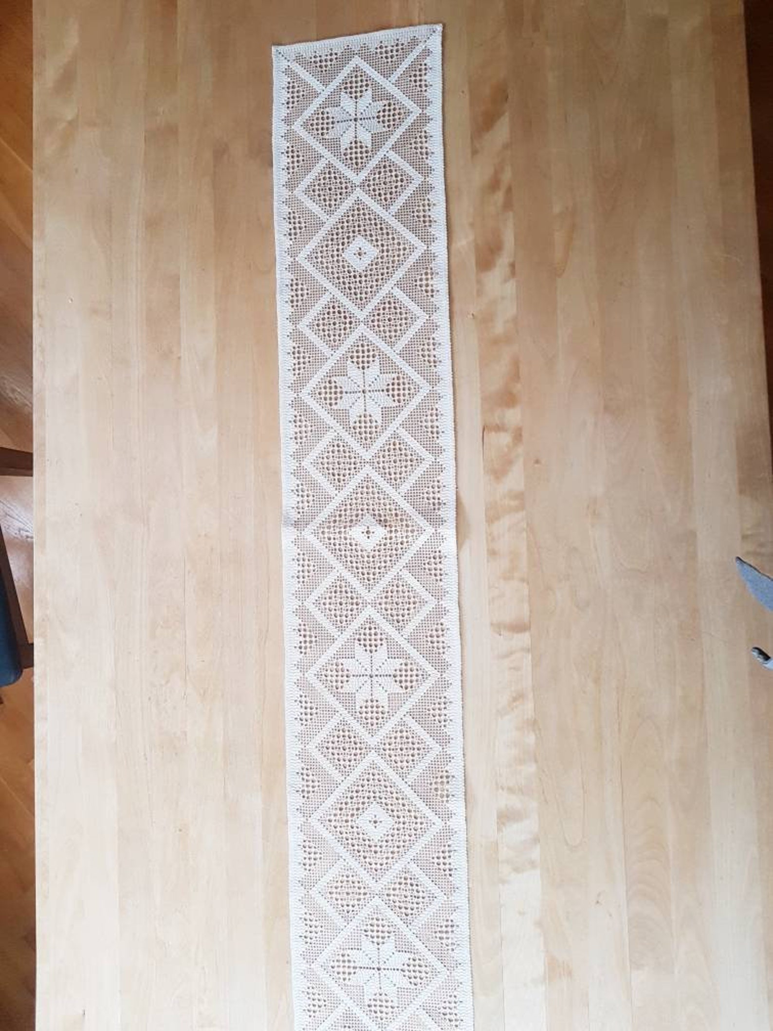 Gorgeous Openwork Lace/ Näversöm Tablerunner in Linen From - Etsy
