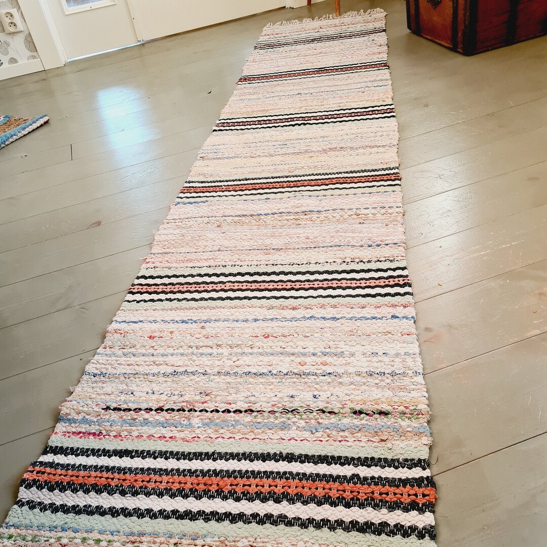 Lovely Swedish Long Handwoven Rag Rug / Carpet / Teppich - Etsy