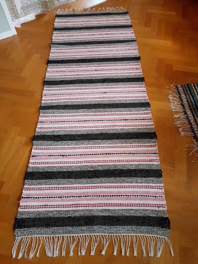 Lovely Swedish handwoven rag rug / carpet / teppich | Etsy