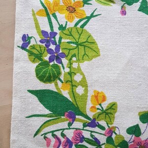 Printed Signed Tablecloth With Flowers in Linen From Sweden - Etsy