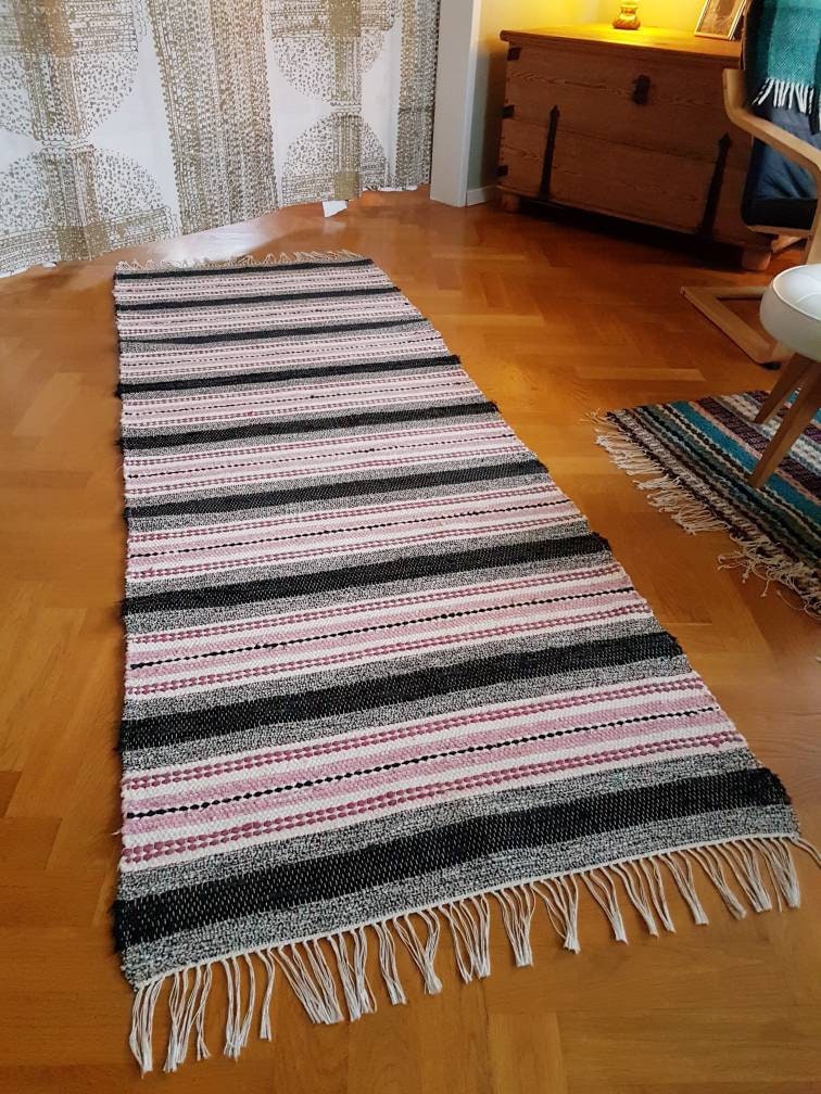 Lovely Swedish handwoven rag rug / carpet / teppich | Etsy