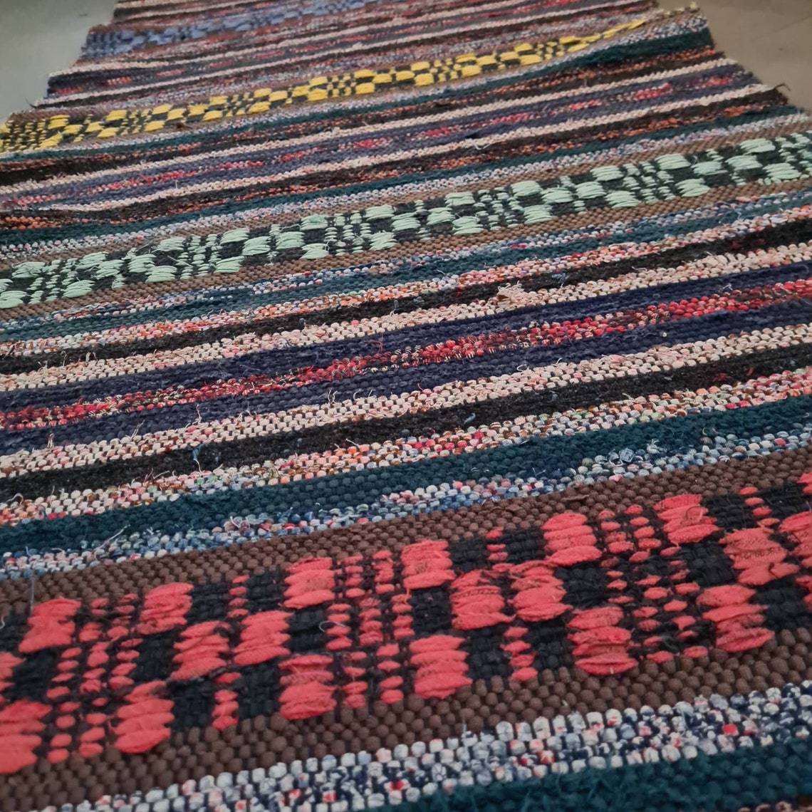 Lovely Swedish Long Handwoven Rag Rug / Carpet / Teppich in | Etsy