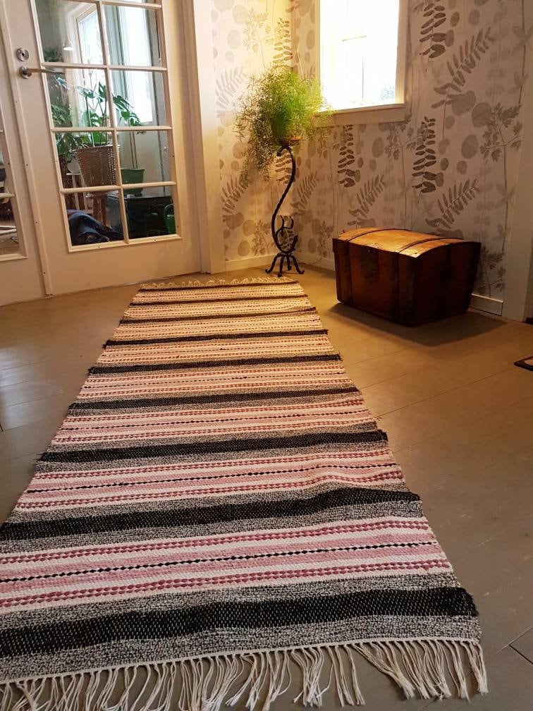 Lovely Swedish handwoven rag rug / carpet / teppich | Etsy