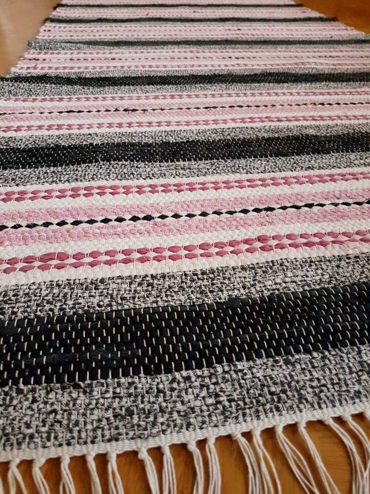 Lovely Swedish handwoven rag rug / carpet / teppich | Etsy