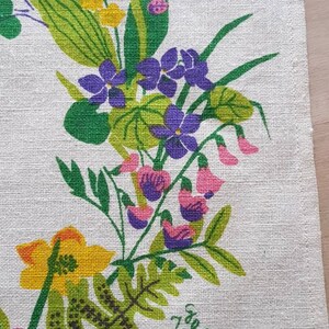 Printed Signed Tablecloth With Flowers in Linen From Sweden - Etsy