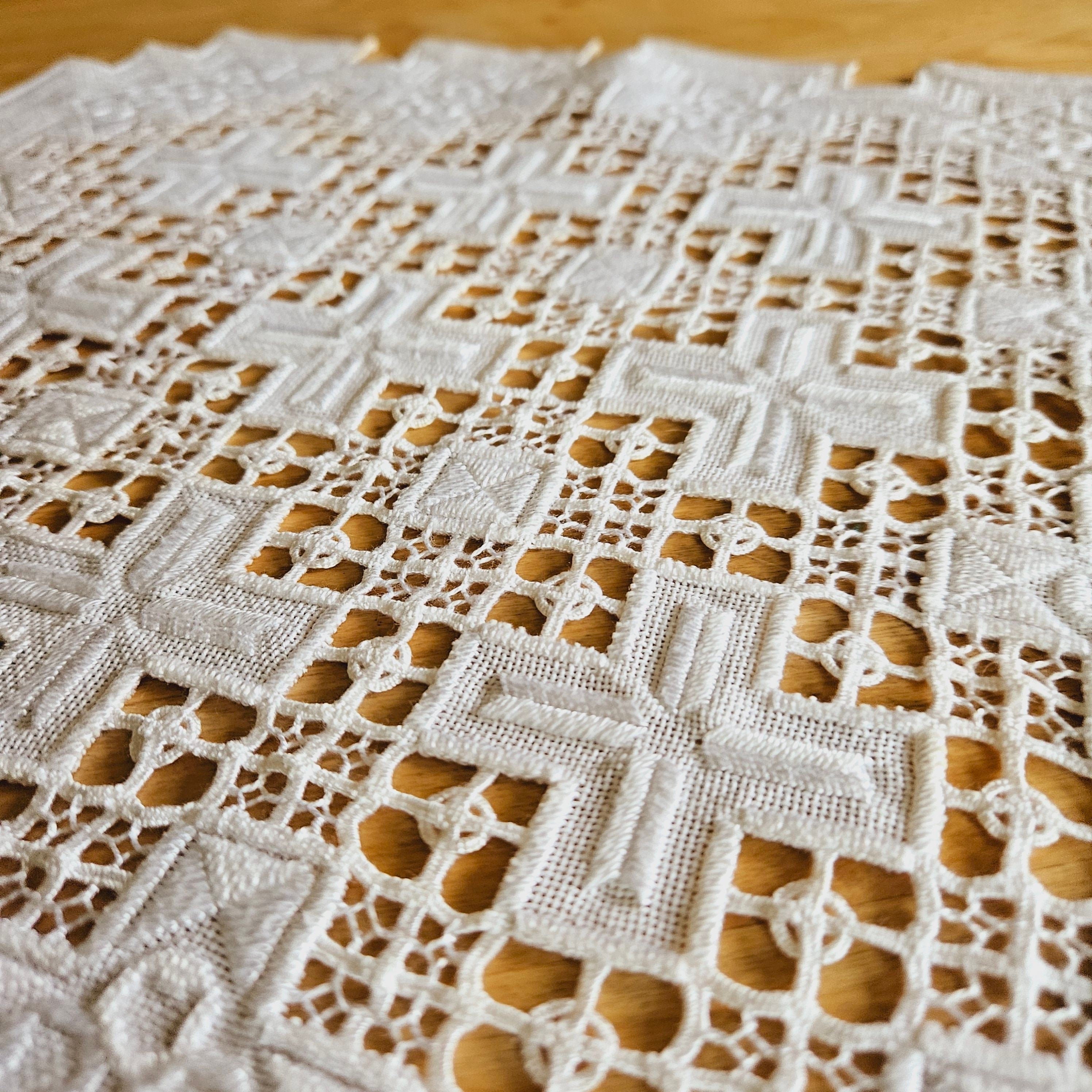 Vintage Hardanger Embroidered Linen Tablecloth - Swedish Openlace - Etsy