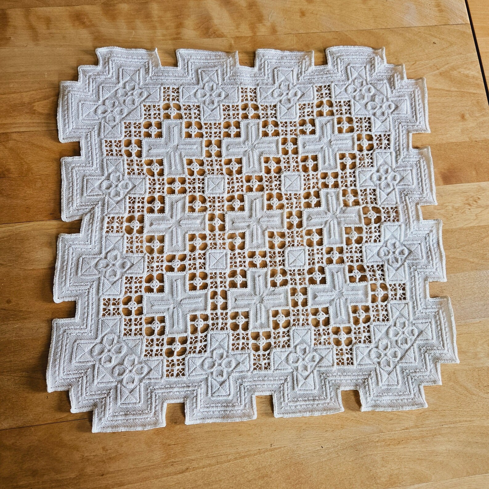 Vintage Hardanger Embroidered Linen Tablecloth - Swedish Openlace - Etsy