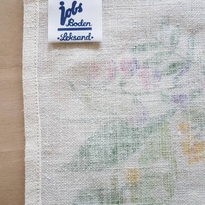 Printed Signed Tablecloth With Flowers in Linen From Sweden - Etsy