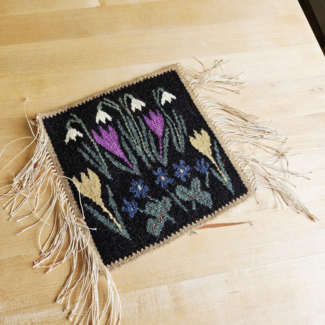 Handmade Woven Flemish Tapestry: Floral Wall Decor, Sweden - Etsy