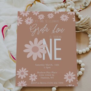 DAISY First Birthday Invitation Flower First Birthday Party - Etsy