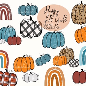 Fall Pumpkin Clip Art, Fall Clip Art, Autumn Rainbow, Happy Fall, Fall ...