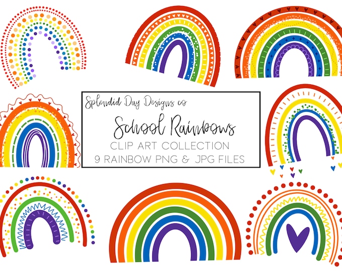School Rainbow Clip Art, ROYGBV Clip Art, Clipart for Teachers, Primary ...