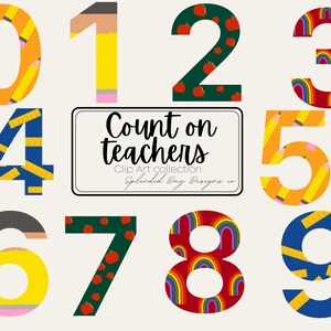 School Numbers Clipart, Classroom Art, Clip Art for Teachers, Counting ...