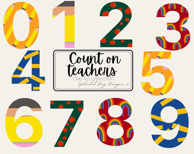 School Birthday Numbers PNG, SVG Clipart. 0-9 Homeschooling Digits Clip ...