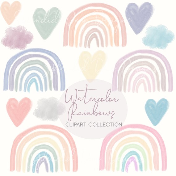 Watercolor rainbow clip art watercolor clip art watercolor | Etsy