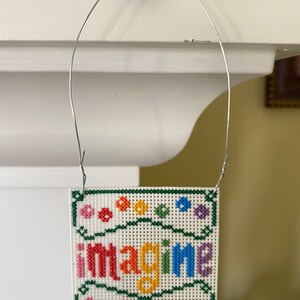 New Rainbow Imagine Christmas Cross Stitch Ornament - Etsy