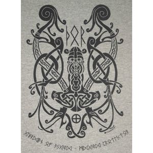 Donar Thor's Hammer Knot Mjolnir God Rune Viking T-shirt BL - Etsy