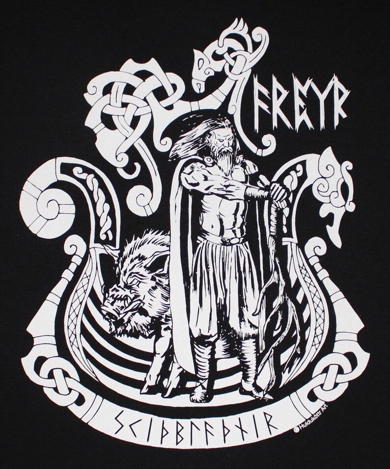 Freyr Norse God Viking Rune T-shirt WH - Etsy
