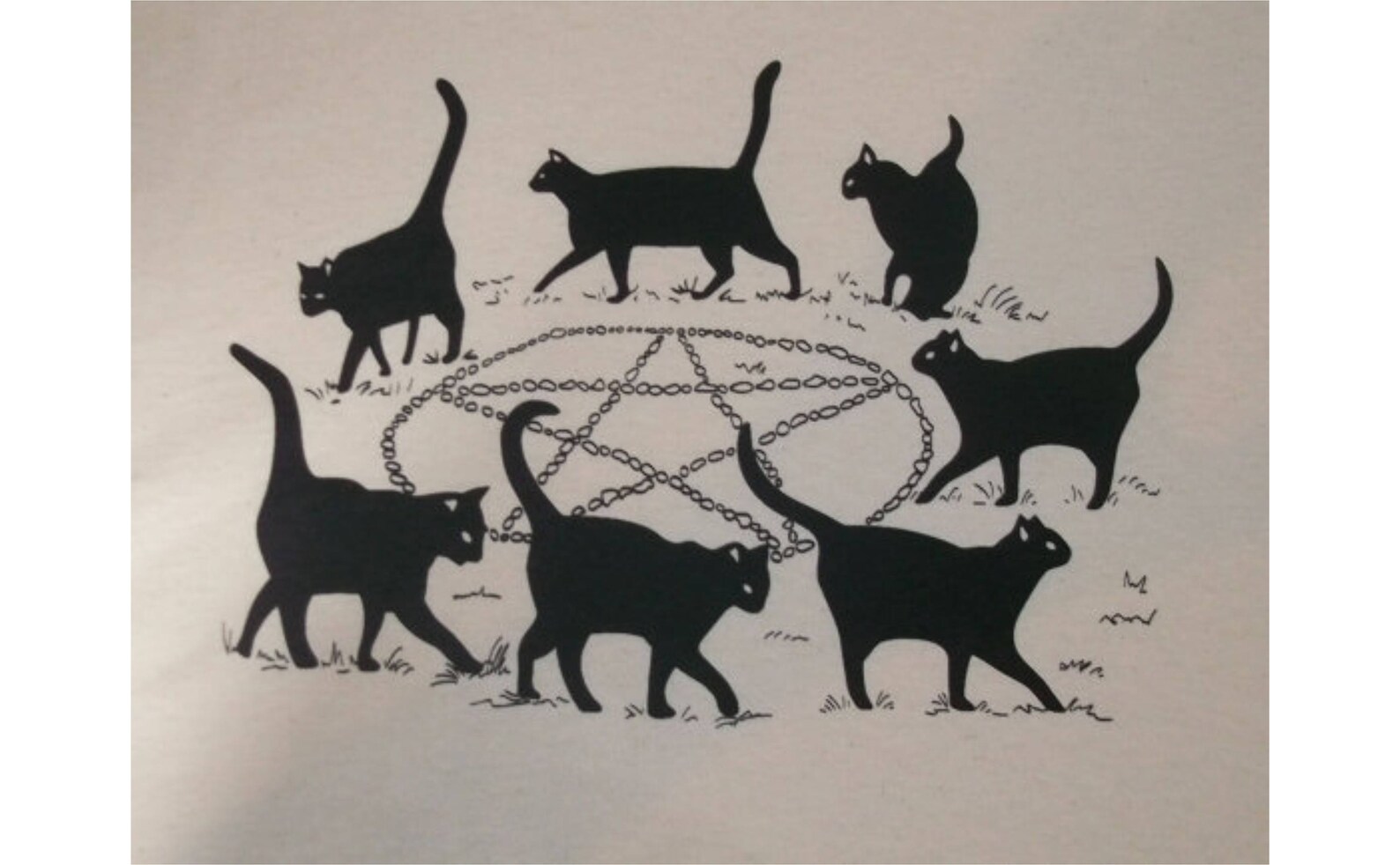 Black Cat Pentagram Wiccan Pagan T-shirt BL - Etsy