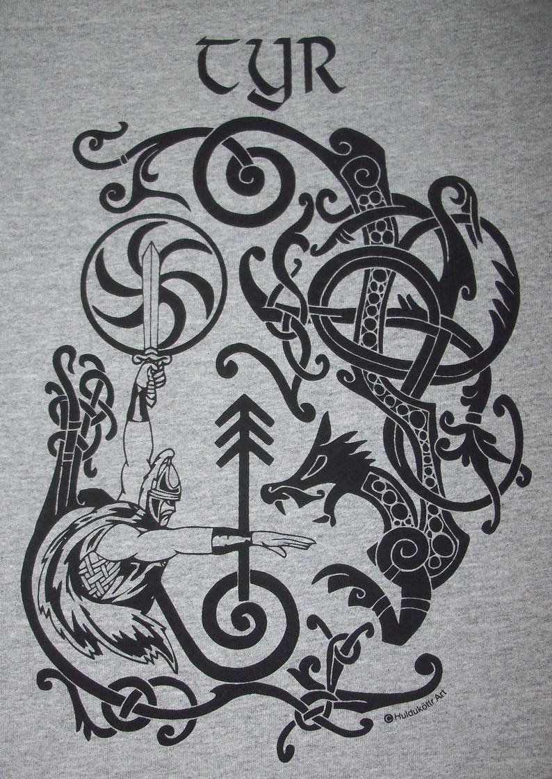 Tyr Norse Viking God Rune T-Shirt BL | Etsy