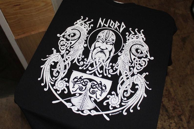Njord Norse Viking Rune T-shirt WH - Etsy