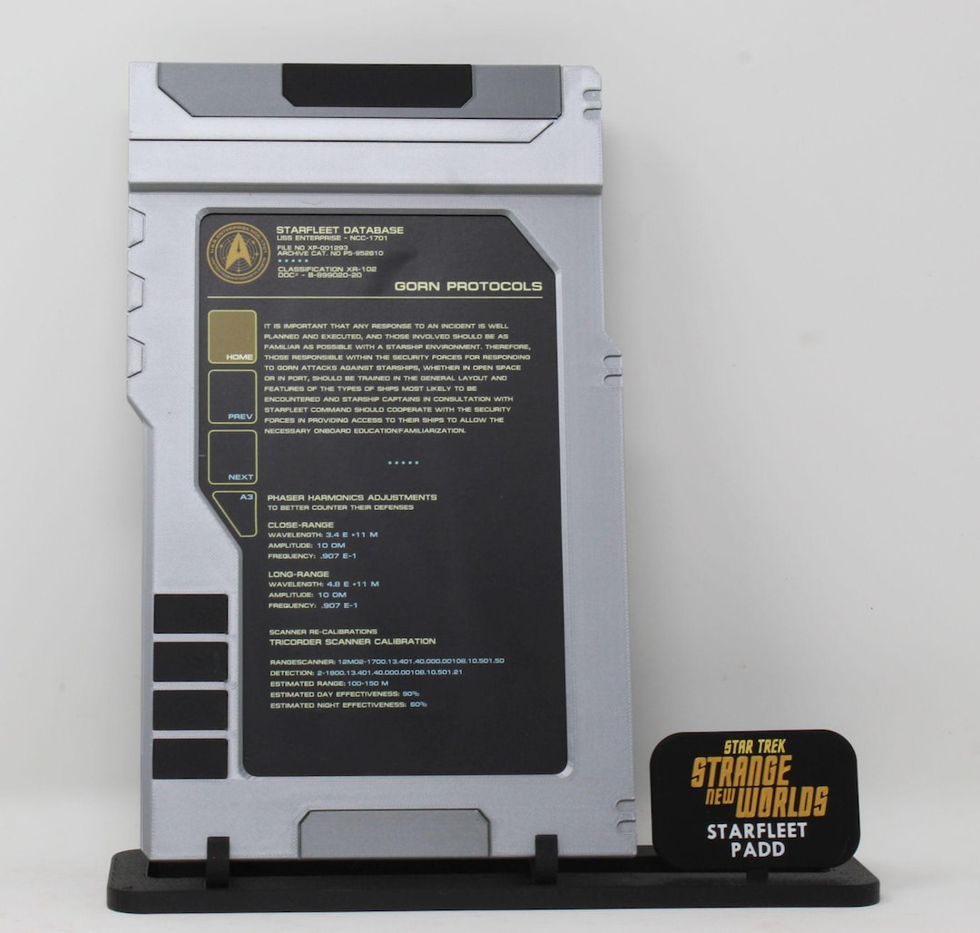 Star Trek Strange New Worlds Personal Access Display Device (PADD) Gorn ...